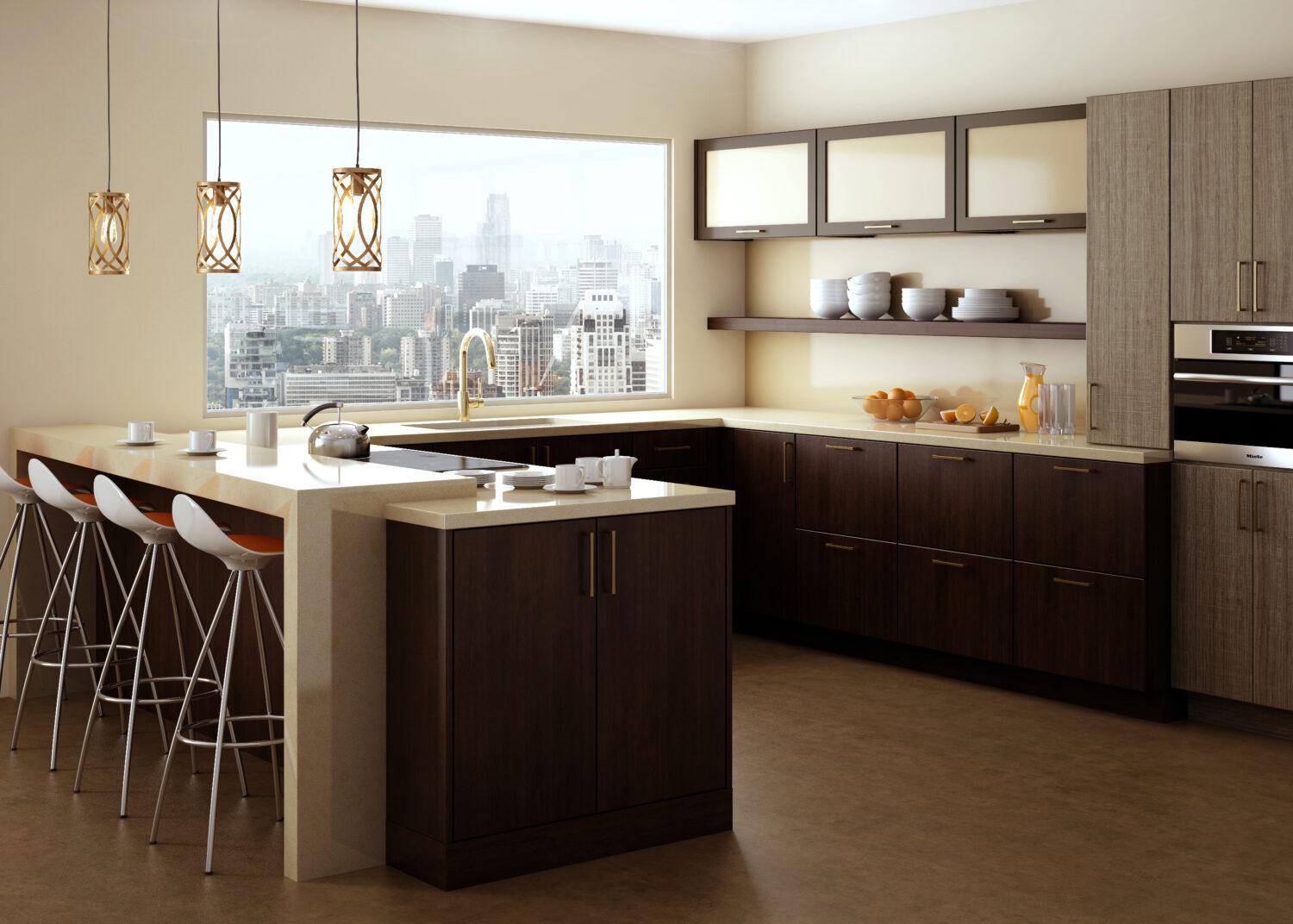 A Brush with Brass Lofty Kitchen - Dura Supreme Cabinetry