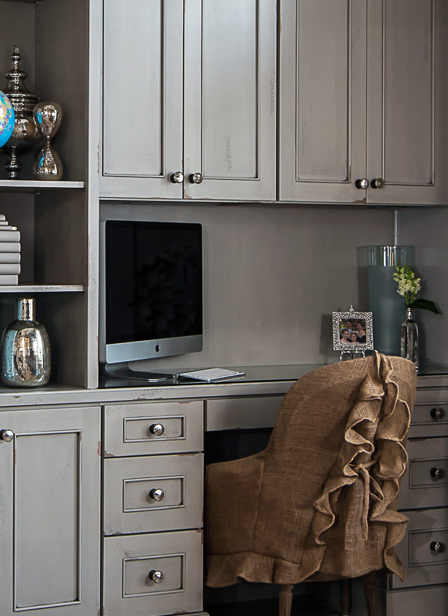Luxury Shabby Chic Home Office and Library - Dura Supreme Cabinetry