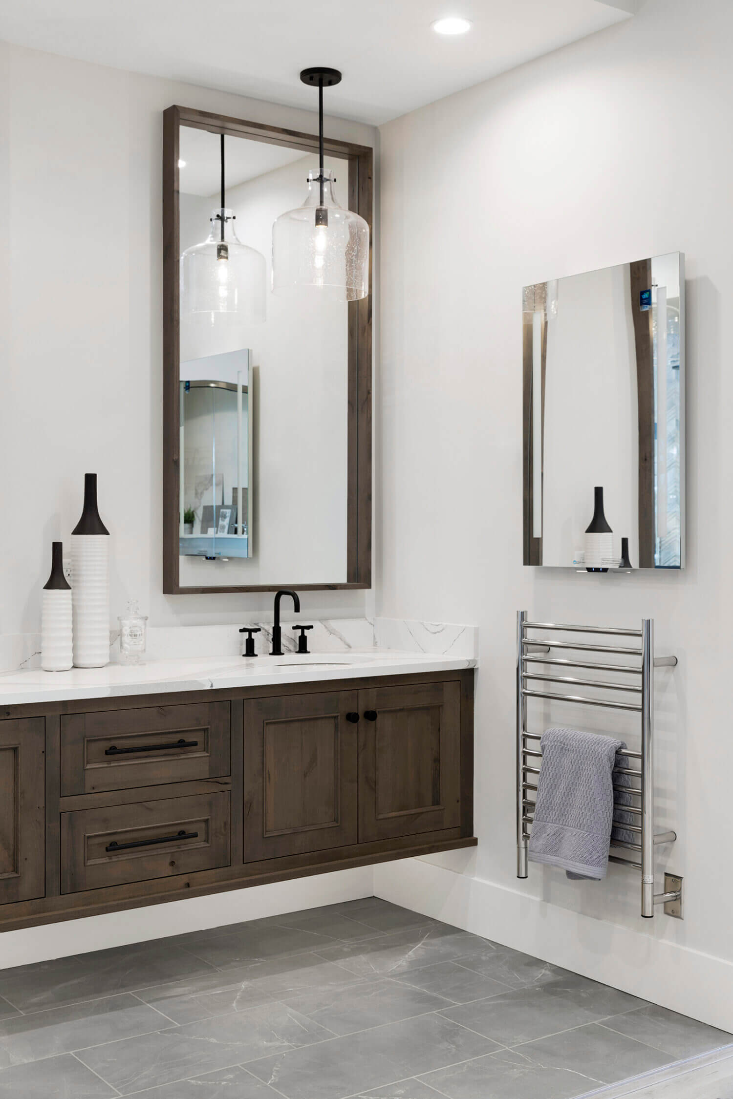 Rustic Knotty Alder Transforms Into a Sleek and Modern Floating Vanity ...