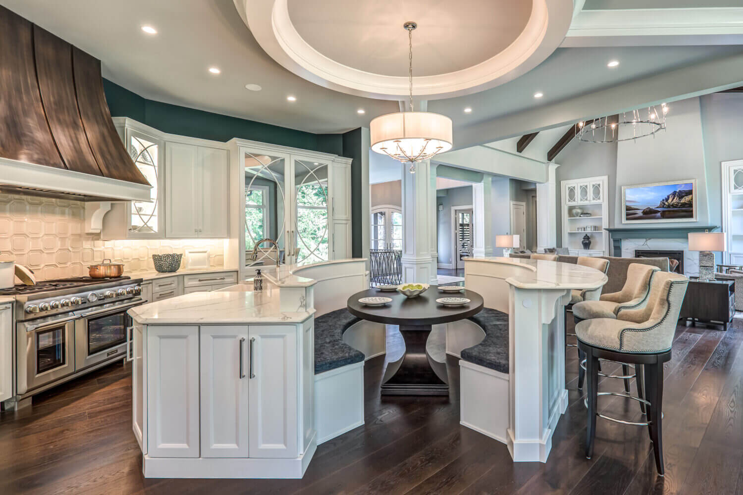 Curvy Ohio Kitchen That’s Filled with Surprises - Dura Supreme Cabinetry