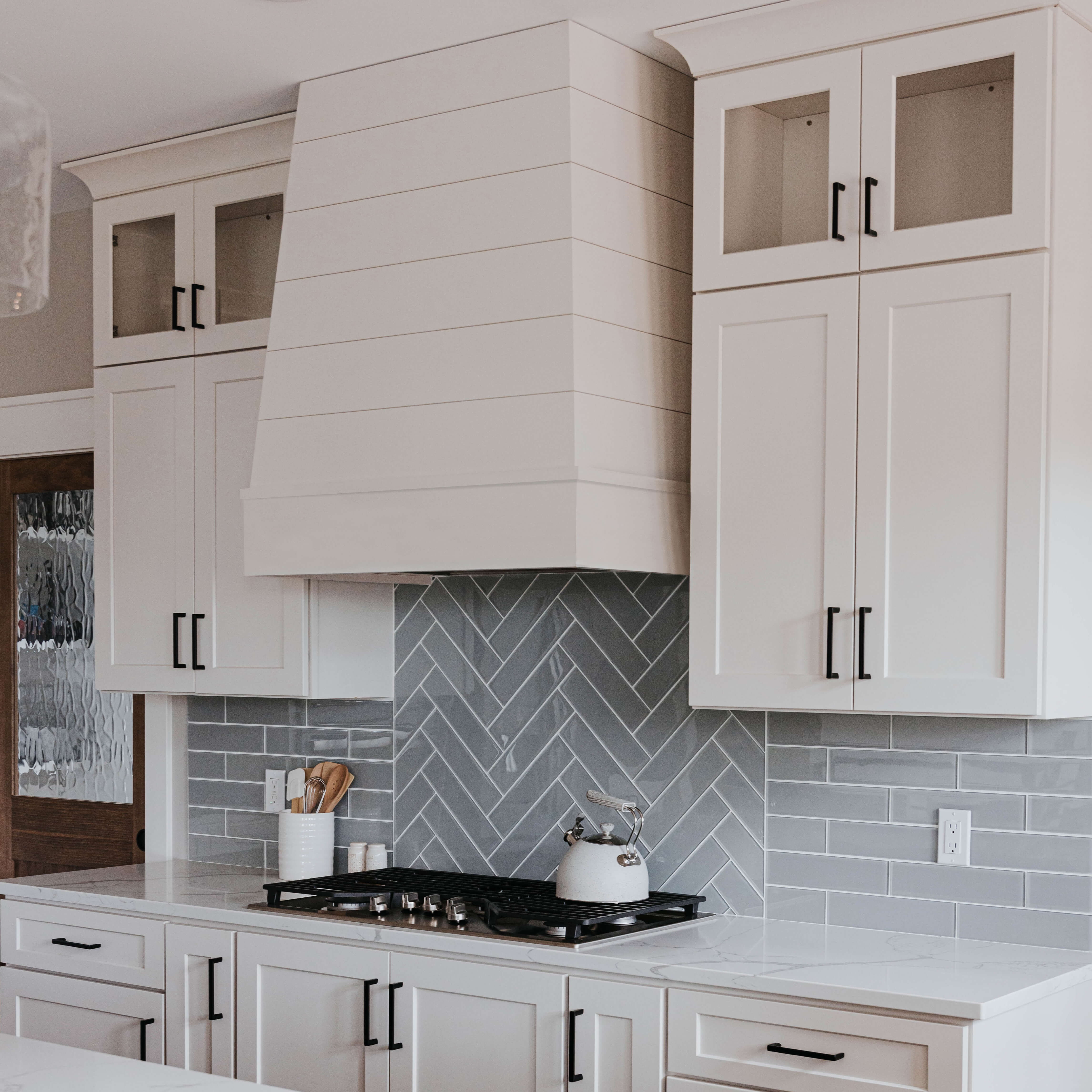 Modern Hood Canopy F (Shiplap Panel) with Frieze A - Dura Supreme Cabinetry