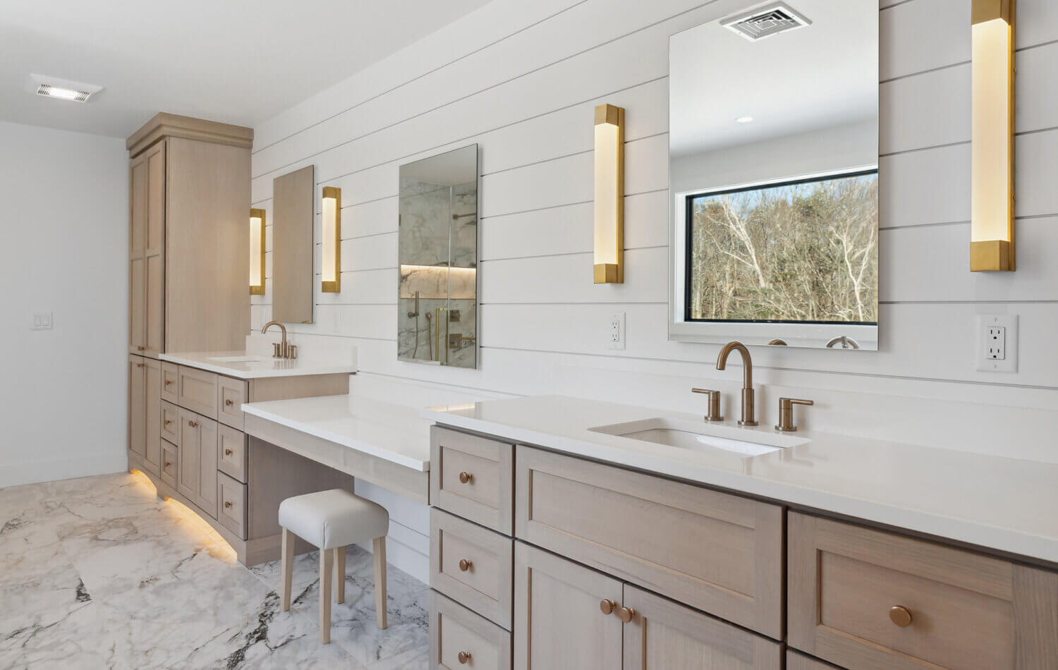 A Modern Farmhouse Master Bath with Shiplap - Dura Supreme Cabinetry
